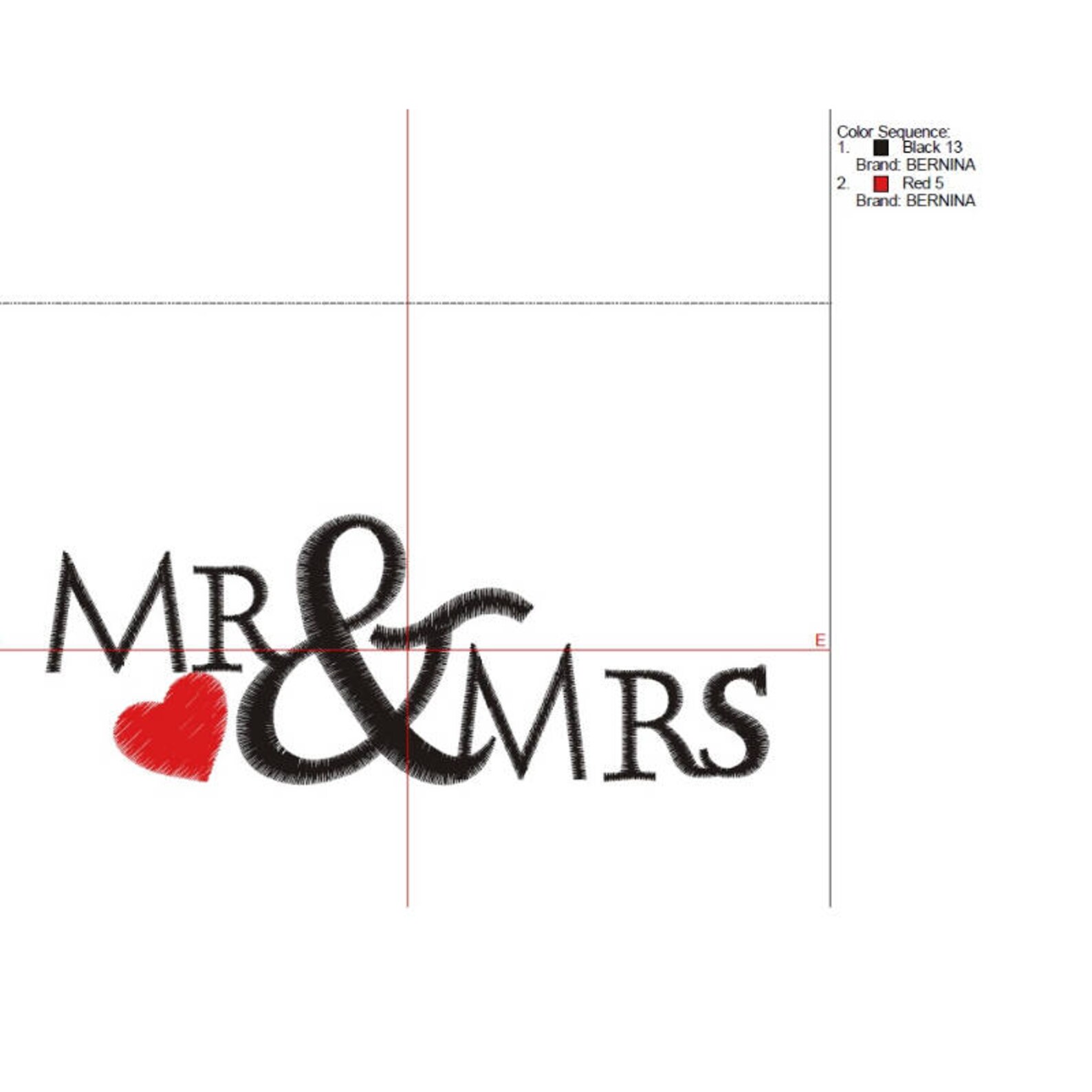 Mr. and Mrs. Embroidery Machine Designs Wedding Marriage Heart | Etsy