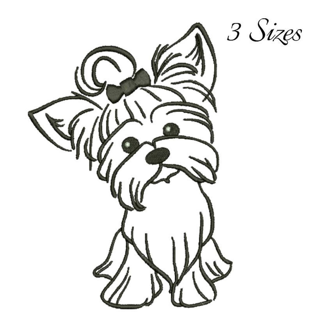Yorkshire Terrier Embroidery Machine Designs Pet Animal Pattern Digital ...