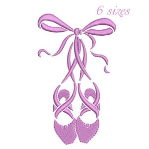 Ballerina Ballet Shoes Embroidery Machine Designs Sport Pattern Digital ...