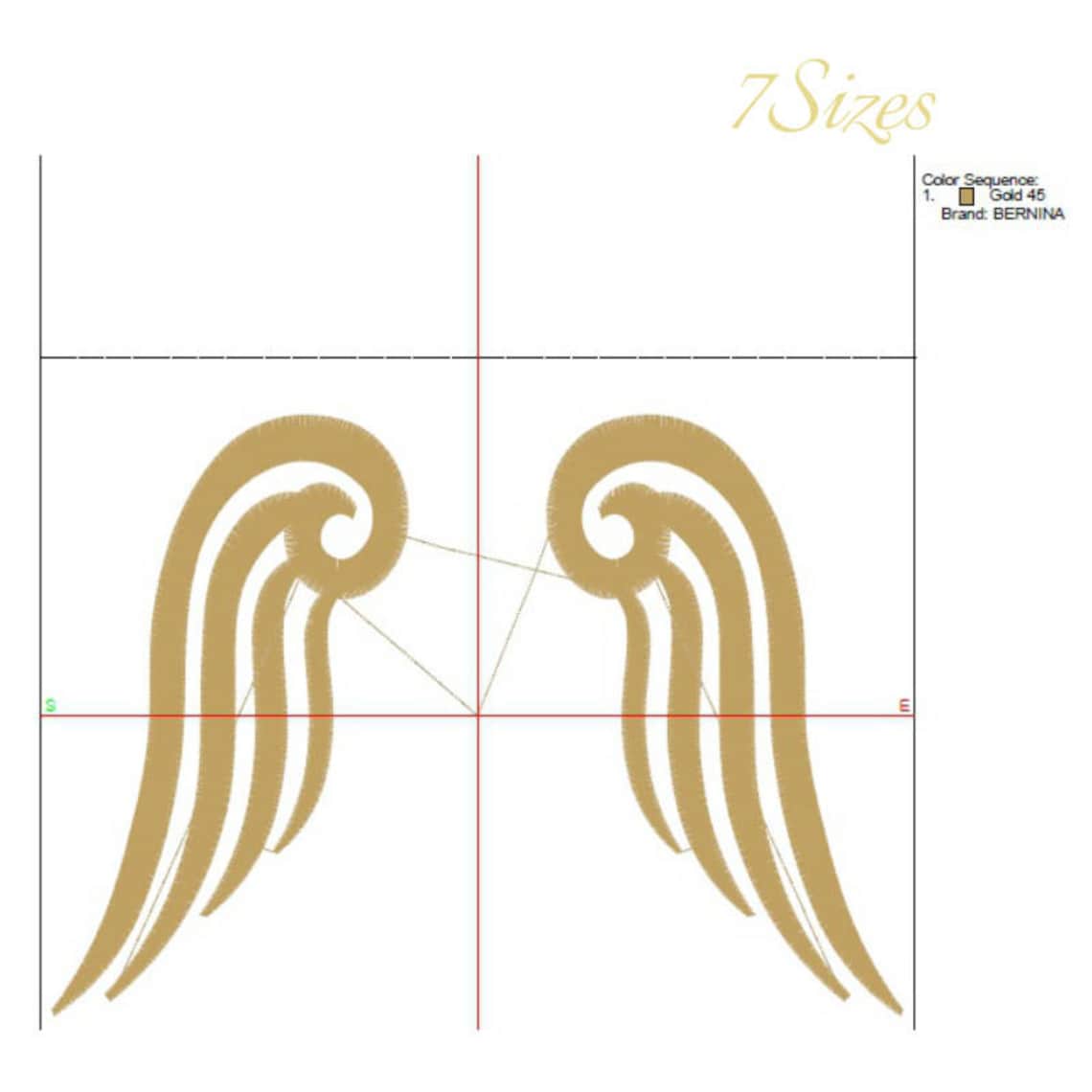 Wings Machine Embroidery Design Designs Instant Digital | Etsy