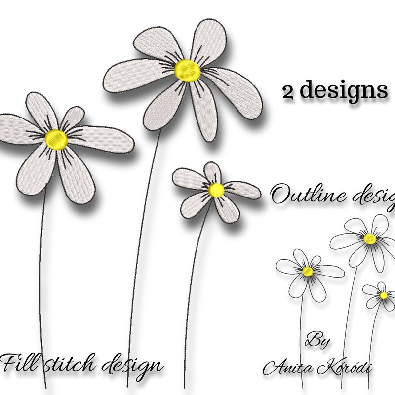 Daisy Embroidery - Etsy