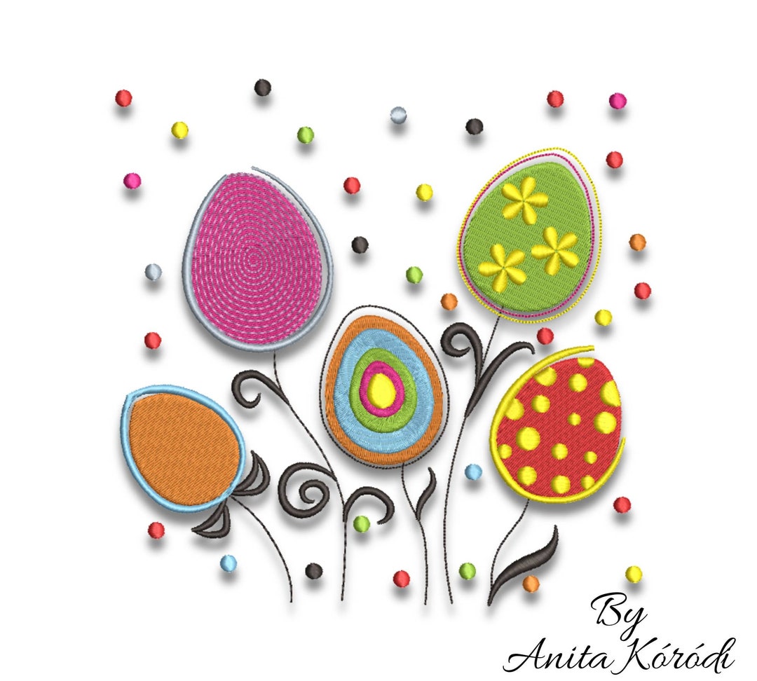 Easter Machine Embroidery Designs Ornate Egg Bunny Pattern Digital ...