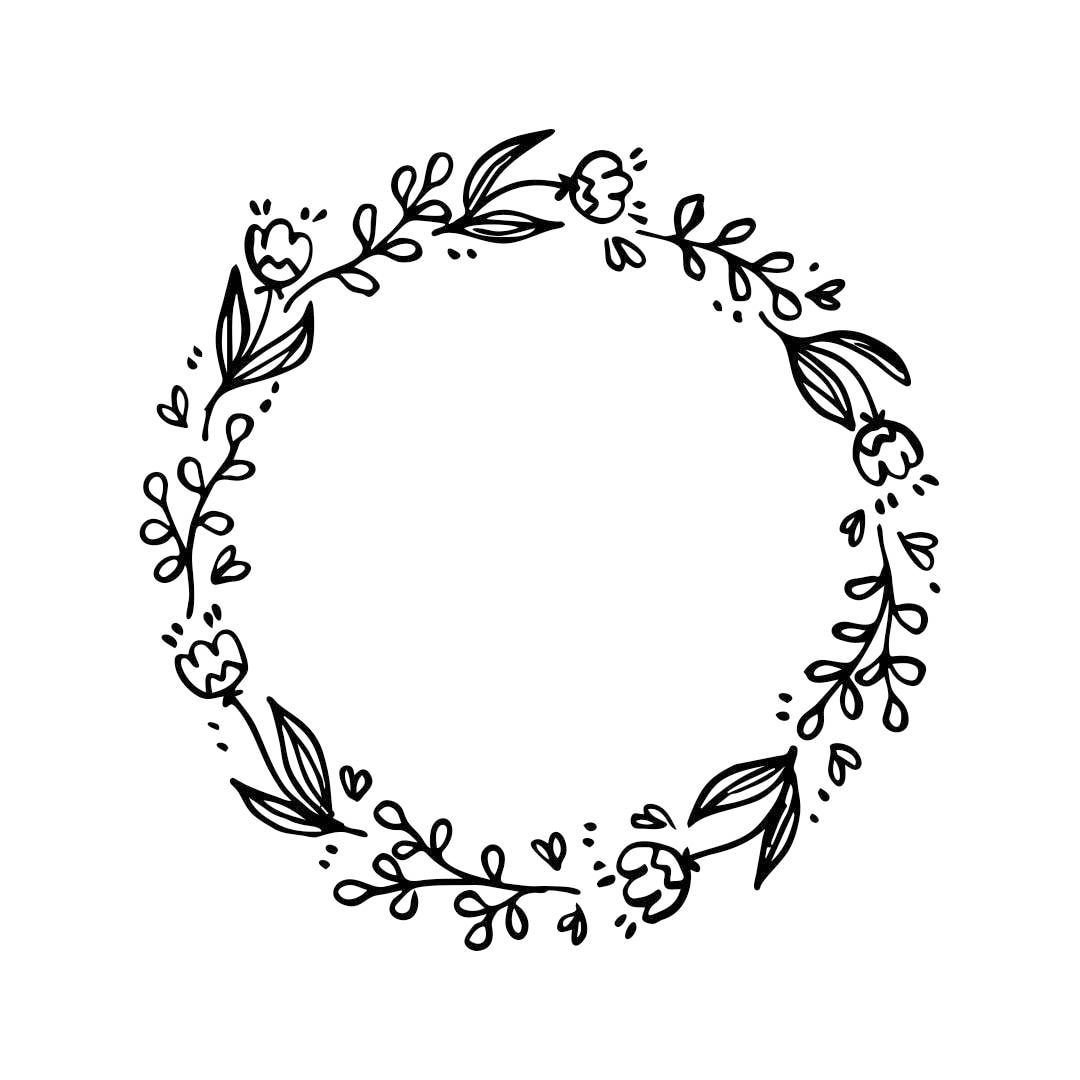 Wedding Vintage Flowers Frame Circle Graphics SVG Dxf EPS Png Cdr Ai ...