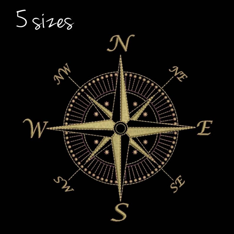 Compass Machine Embroidery Design nautical designs sailing | Etsy
