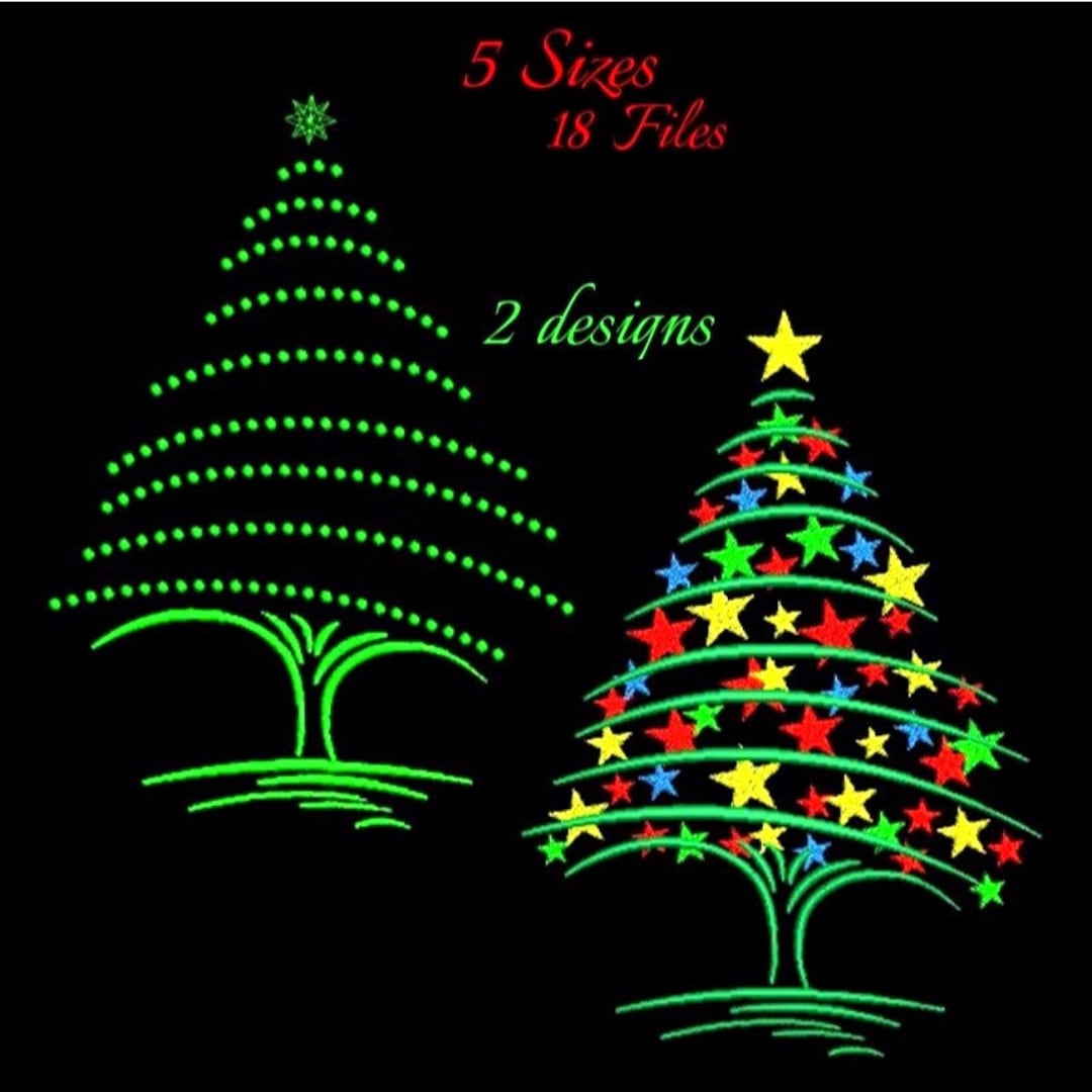 Christmas Tree Machine Embroidery Design 1 Free Designs Instant Digital ...