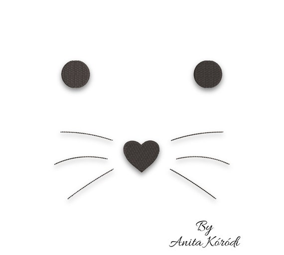 Cat face embroidery machine designs pes file instant digital download ...