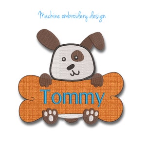 Dog Frame Embroidery Machine Design Applique Bone Digital Instant ...