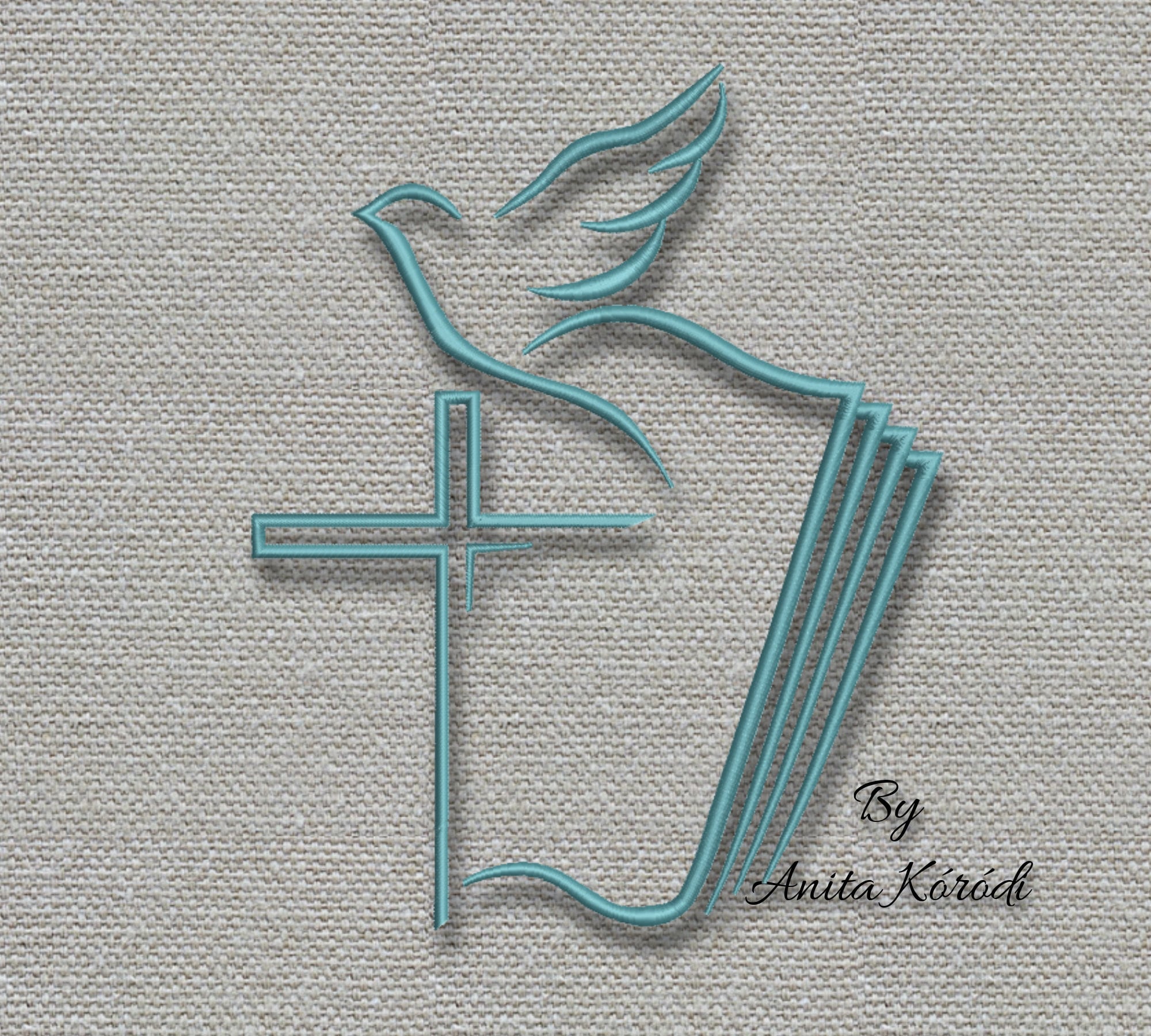 Machine Embroidery Design Dove Cross Pes Designs Machine - Etsy