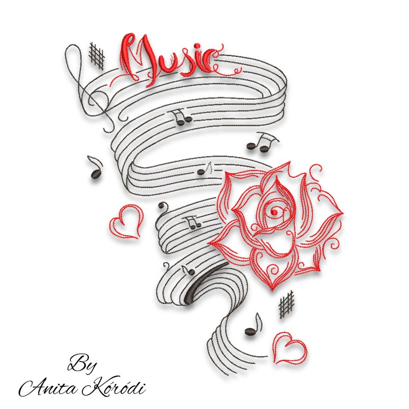 Music Embroidery - Etsy