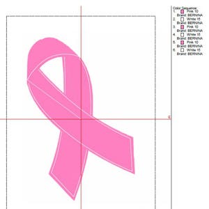 Breast Cancer Ribbon Embroidery Design Instant Download Digital Machine ...
