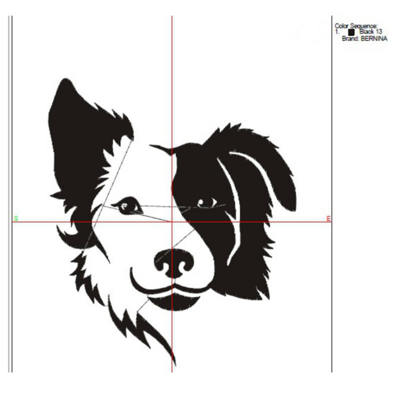 Border Collie Embroidery Machine Designs Animal Pattern Digital Instant ...