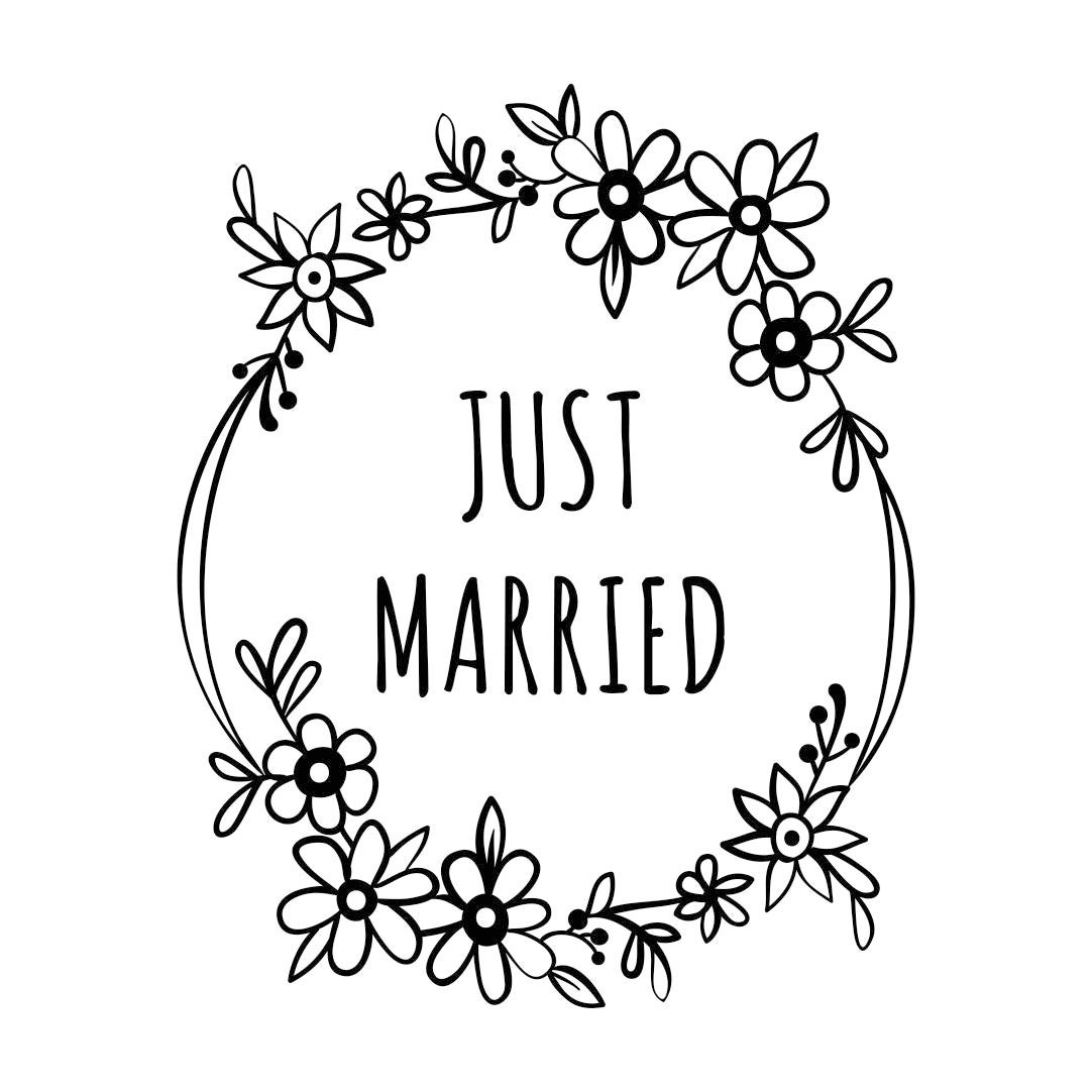 Just Married Wedding Graphics SVG Dxf EPS Png Cdr Ai Pdf | Etsy