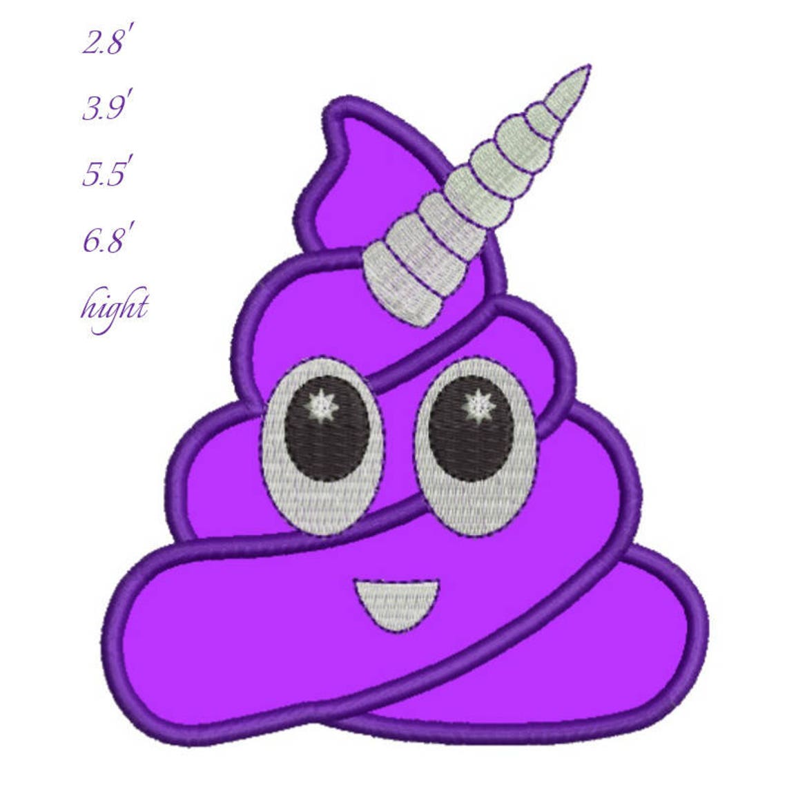 Poop Emoji Unicorn Embroidery Machine Design Smiley Pattern - Etsy