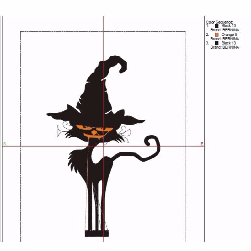 Halloween Cat Embroidery Design Black Cat Balck Designs Animal | Etsy