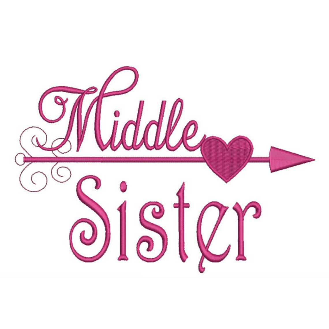 Middle Sister Embroidery Design New Baby Machine Designs | Etsy