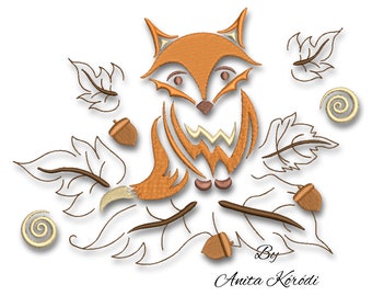 Fox Face Embroidery Machine Design Pes File Animal Digital | Etsy