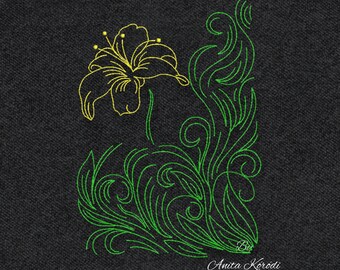 Lily Embroidery Design Instant Download - Etsy