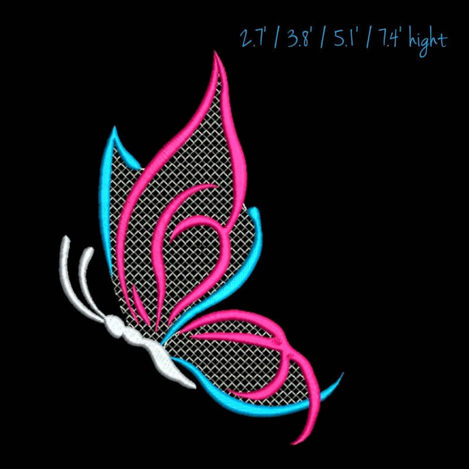 Butterfly Embroidery Machine Design Animal Digital Instant - Etsy