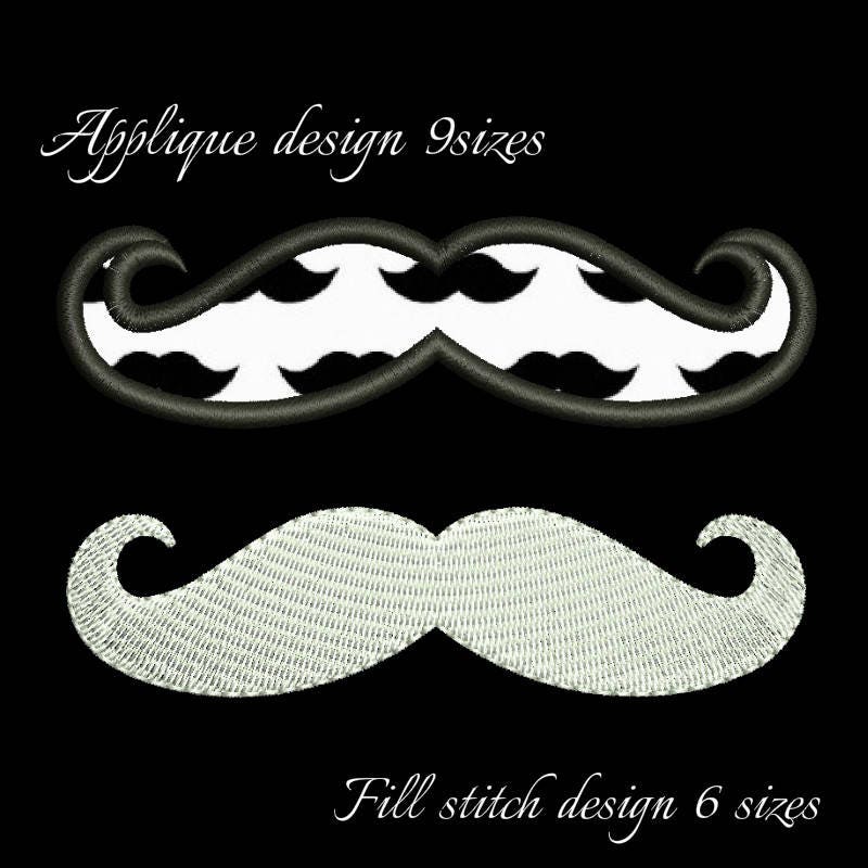 Mustache Embroidery Machine Designs Set Man Boy Digital - Etsy