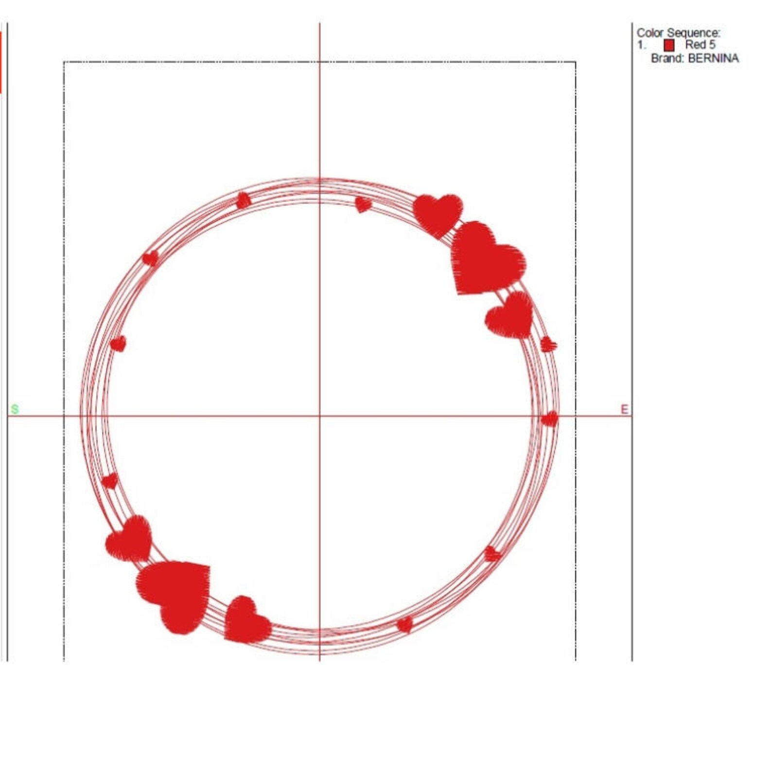 Circle Frame Heart Monogram Frame Embroidery Machine Design | Etsy
