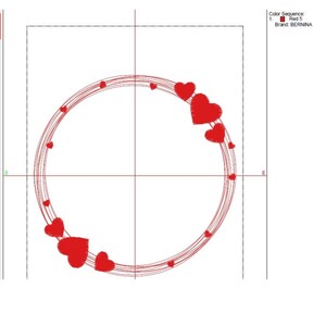 Circle Frame Heart Monogram Frame Embroidery Machine Design Font ...