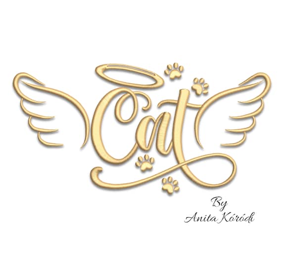 Cat Embroidery Machine Design Angel Pes Digital Instant Download ...