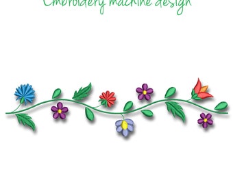 Folk Flower Embroidery Design Hungarian Kalocsa Machine | Etsy