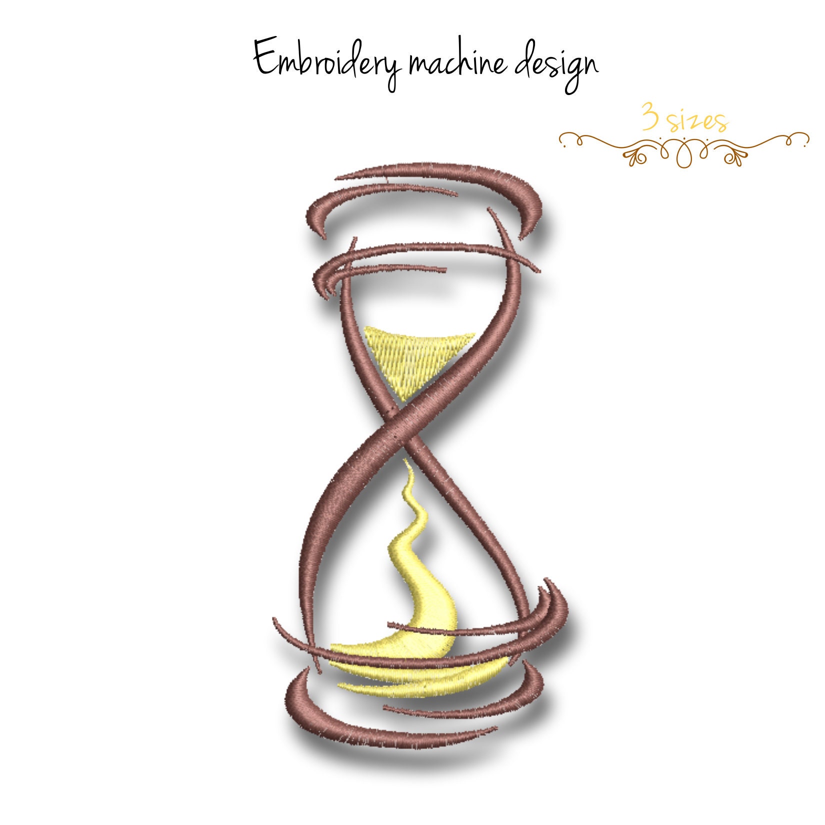 Sand Glass Machine Embroidery Design Digital Instant Download | Etsy