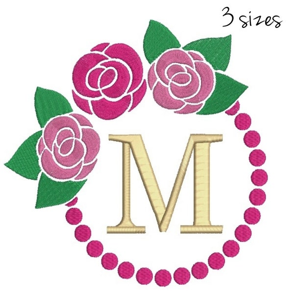 Rose Frame Embroidery Design - Etsy