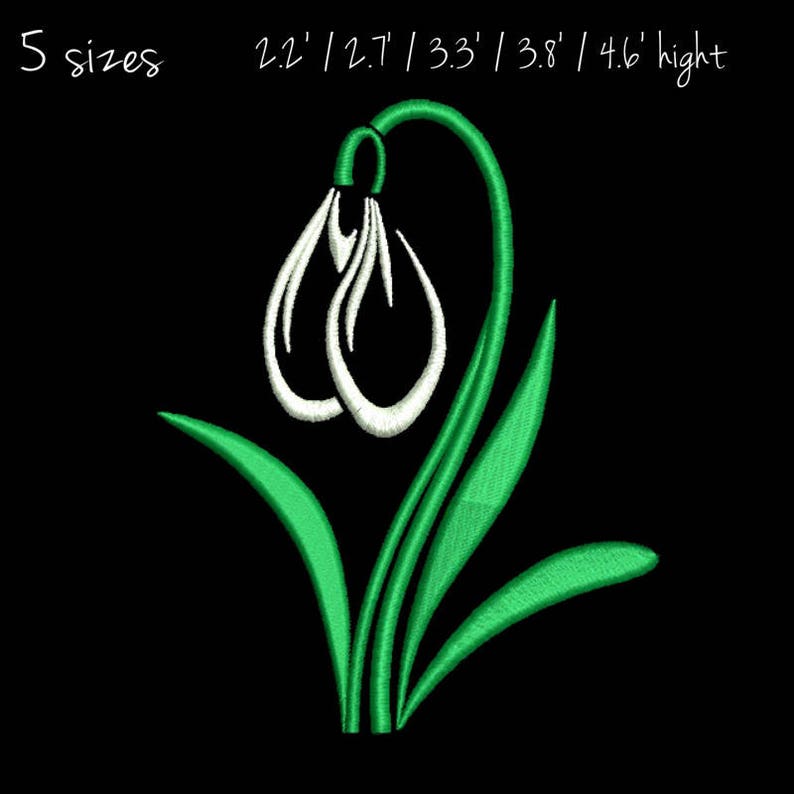 Snowdrop Machine Embroidery Design Flower Designs Instant - Etsy
