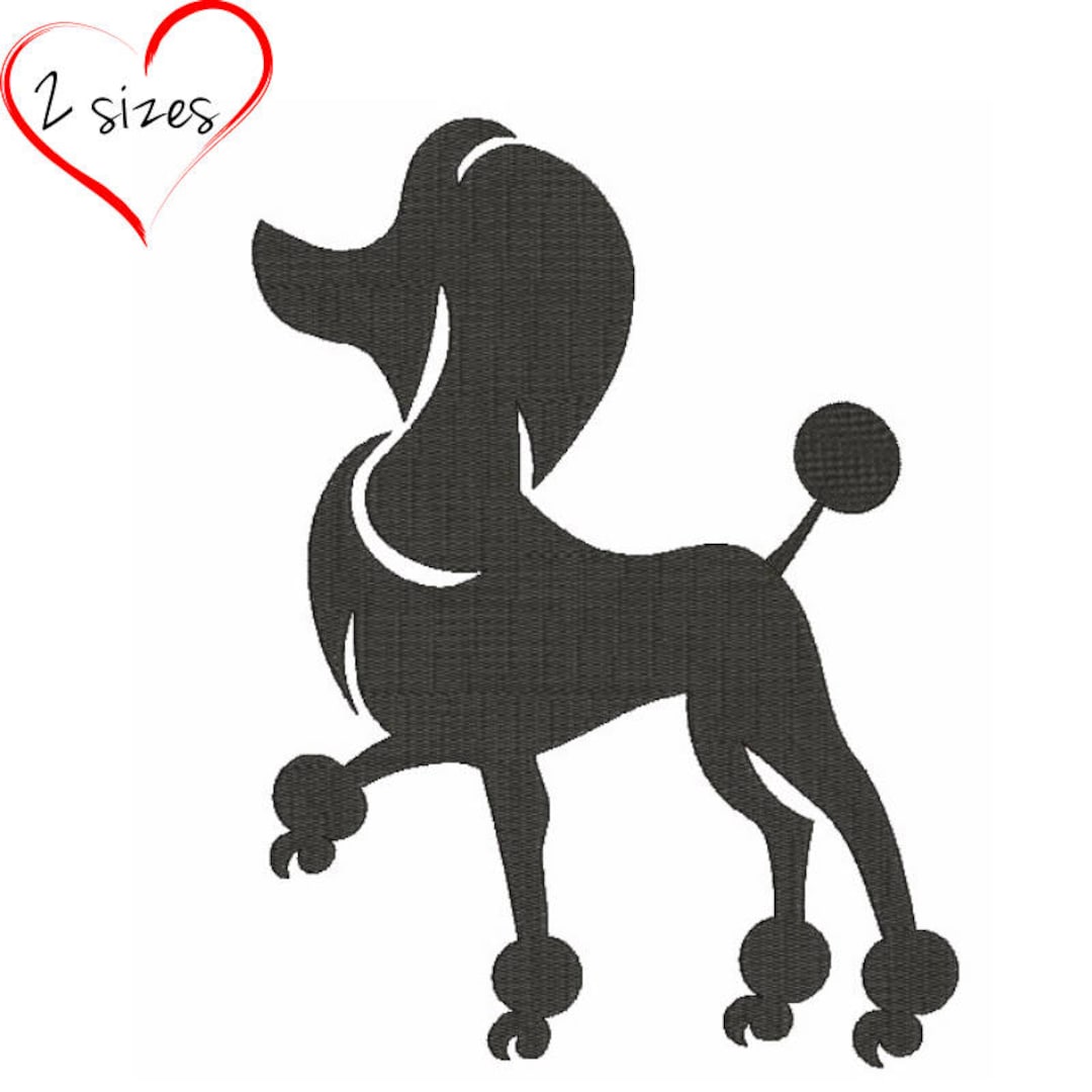Pudel Stickdatei Stickdatei Pes Dateien Silhouette Tiermuster digital instant design T-Shirt ...