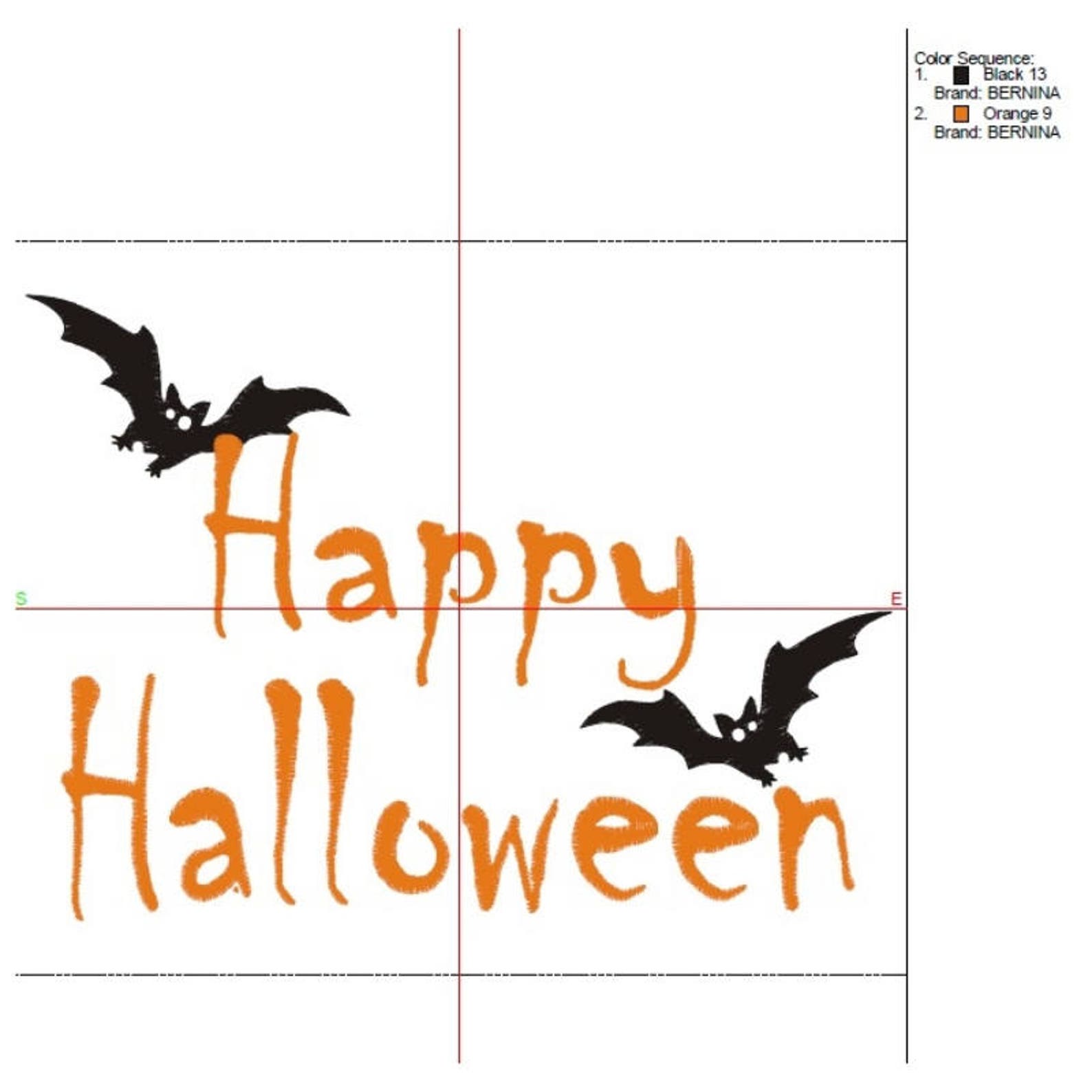 Happy Halloween Bat Embroidery Machine Design Digital Instant - Etsy
