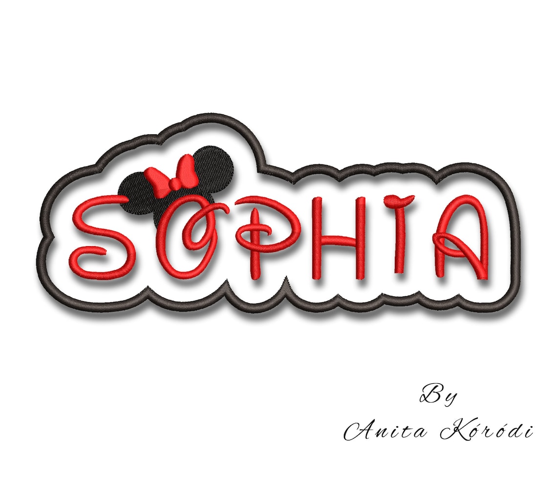 Sophia Minnie Mouse Máquina de Bordado Diseños Applique Nombre | Etsy