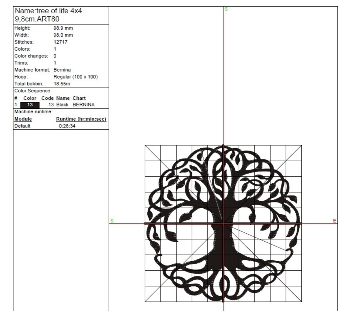 Tree of Life Embroidery Machine Design Flowers Bloom Digital - Etsy
