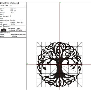Tree of Life Embroidery Machine Design Flowers Bloom Digital Instant ...