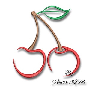 Cherry Embroidery Machine Design Fruit Pattern Pes File Instant Digital ...