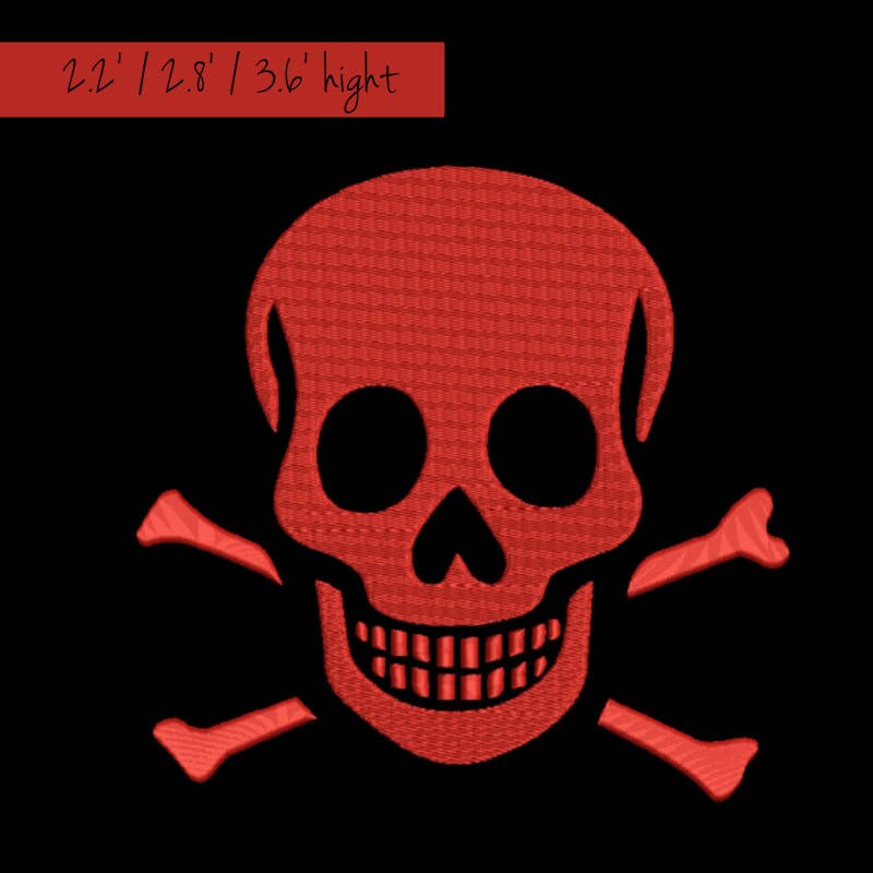 Skull Embroidery Machine Design Death's-head Digital - Etsy