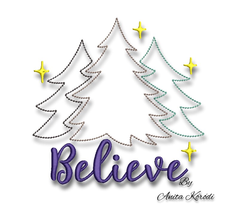 Christmas Embroidery Machine Designs Believe Tree Pe Winter - Etsy