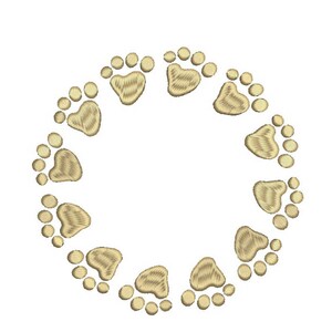 Circle Paw Monogram Frame Embroidery Machine Design Dog Animal Digital ...
