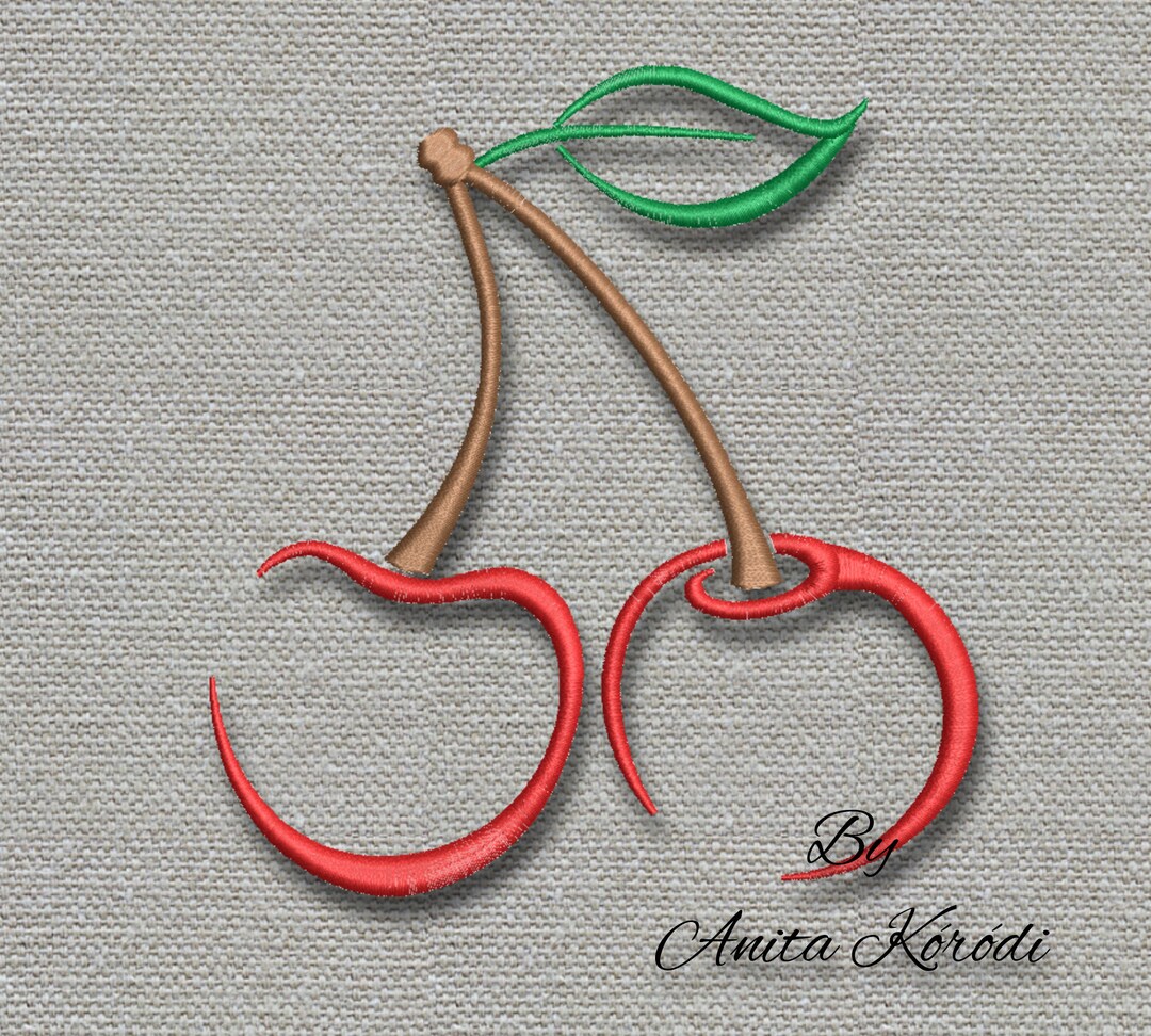 Cherry Embroidery Machine Design Fruit Pattern Pes File Instant Digital ...