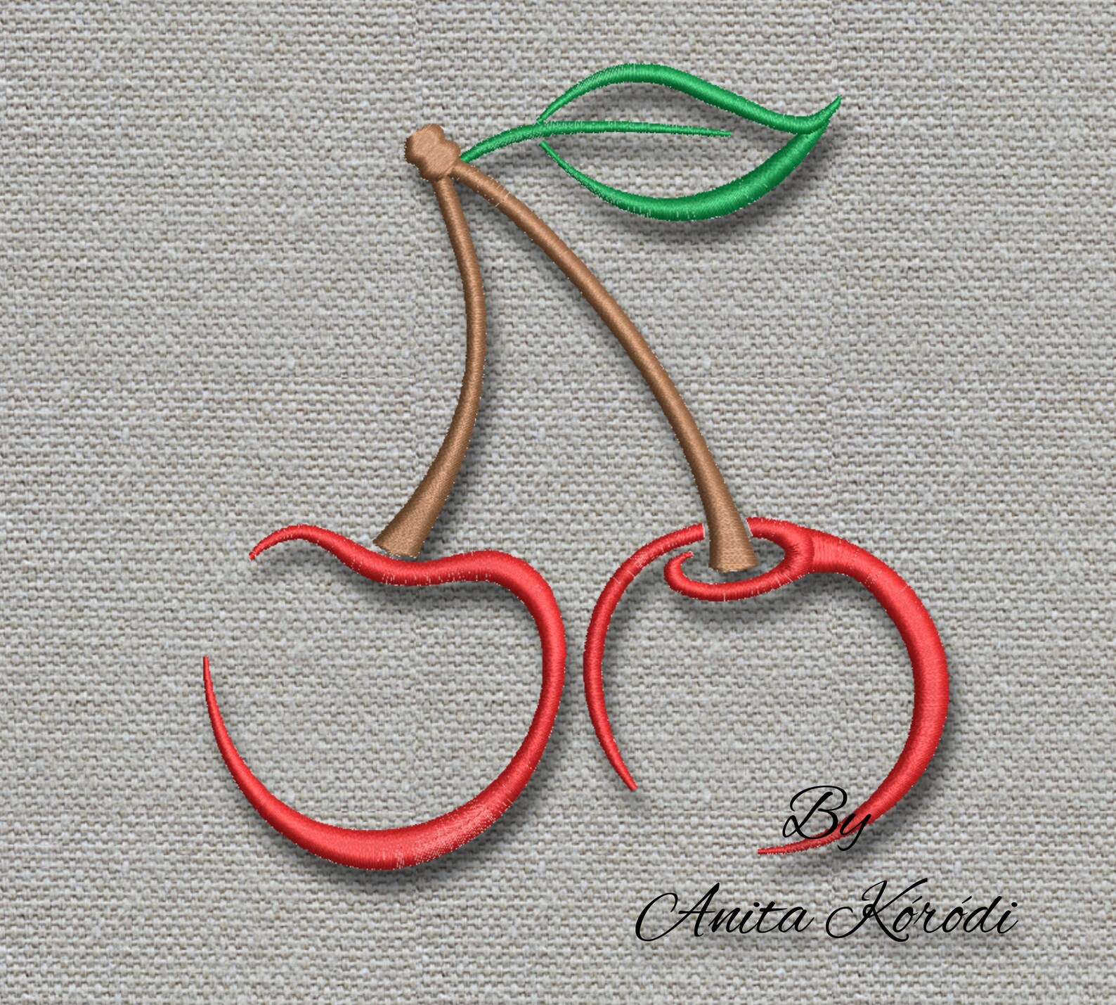 Cherry Embroidery Machine Design Fruit Pattern Pes File Instant Digital ...