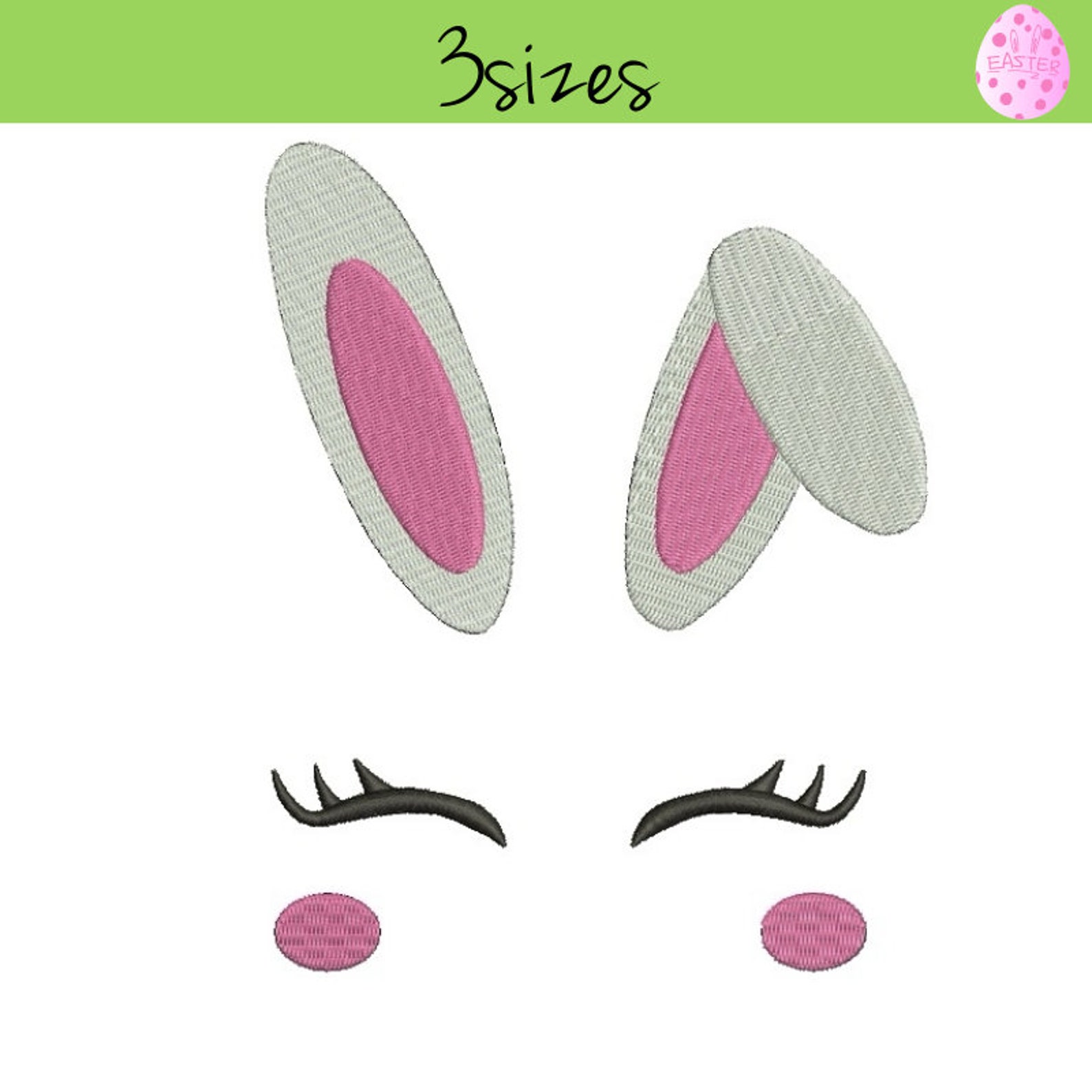 Embroidery Machine Designs Bunny face easter pattern digital | Etsy