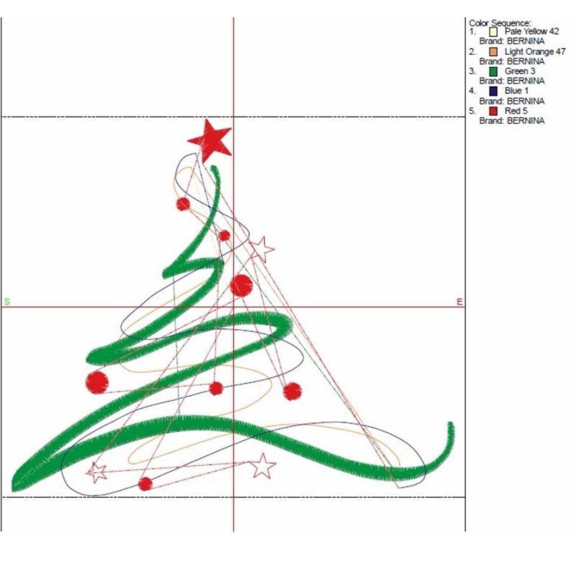 Christmas Tree Machine Embroidery Design Digital Instant - Etsy