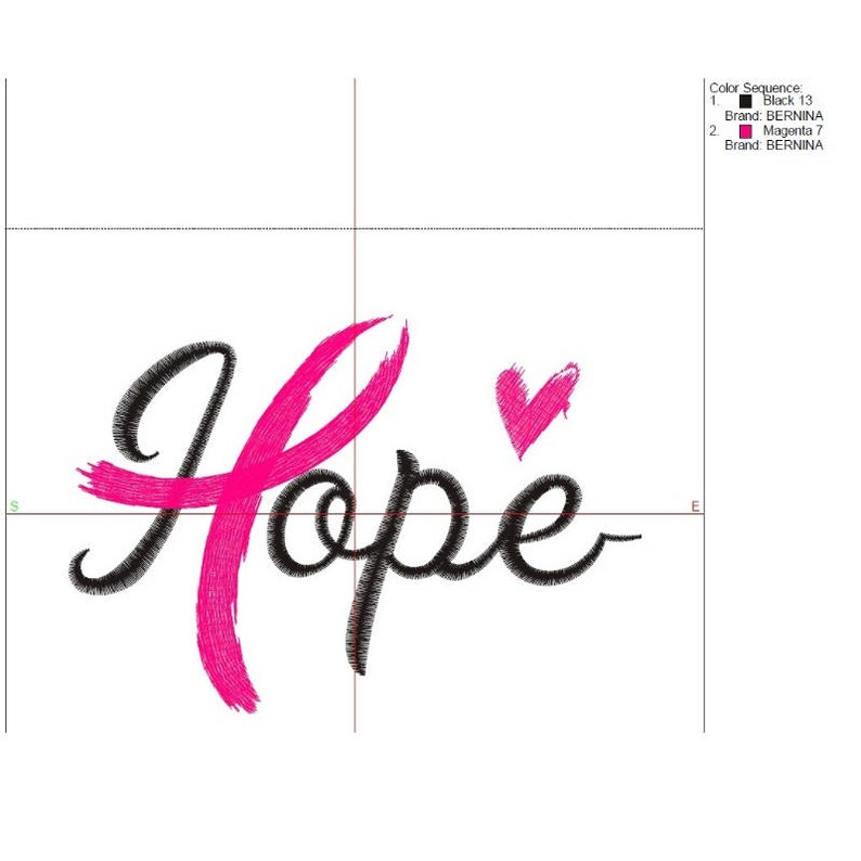Hope Breast Cancer Ribbon Embroidery Design Instant Download - Etsy