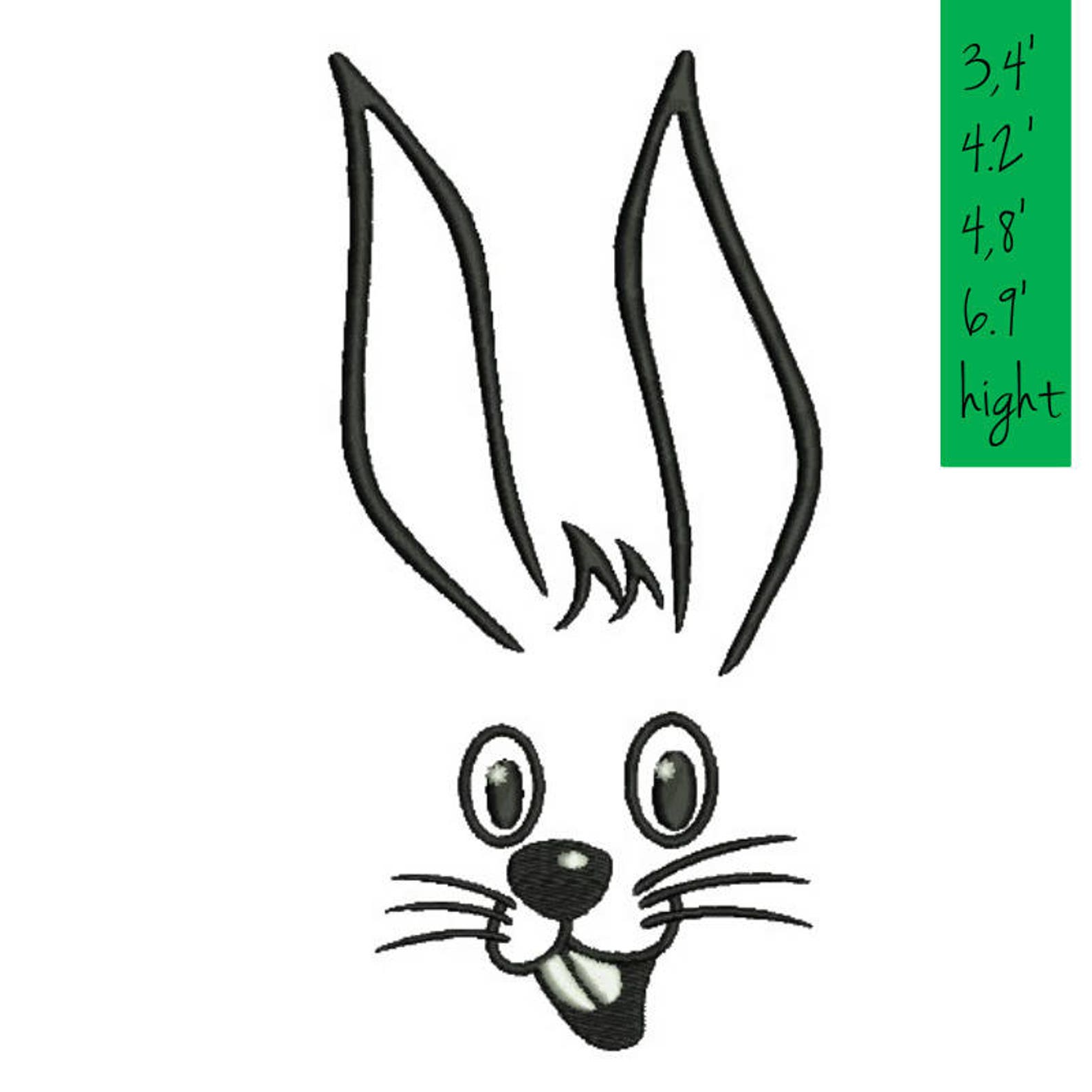 Hase Gesicht Stickdatei Stickdatei Hase Tiermuster Digital - Etsy Schweiz