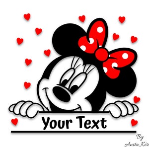 Minnie Mouse Split Monogram Graphics SVG Dxf EPS Png Cdr Ai Pdf Vector ...