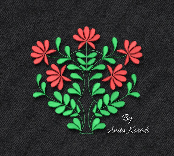 Flower Embroidery Design For Machine Folk Pattern Instant Digital ...