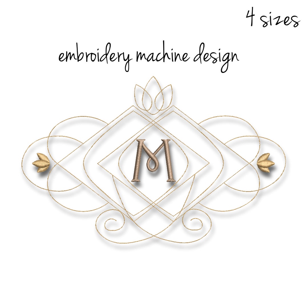 Monogram Frame Embroidery Machine Designs Letter Instant Digital ...