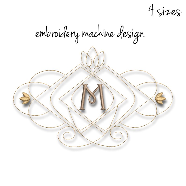 Monogram Frame Embroidery Machine Designs Letter Instant - Etsy