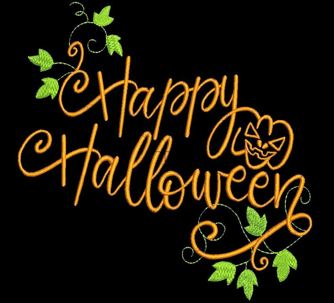 Embroidery Machine Designs Happy Halloween Pumpkin Digital Instant ...